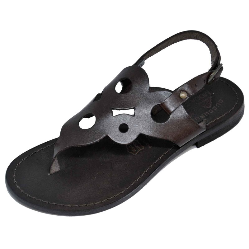 BA18X Sandalo Caprese in vera pelle 100% Italiana con tomaia Traforata